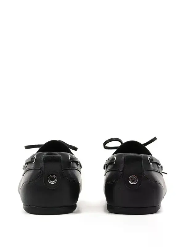 Karl Lagerfeld Lace-up Leather Boat Shoes - Black