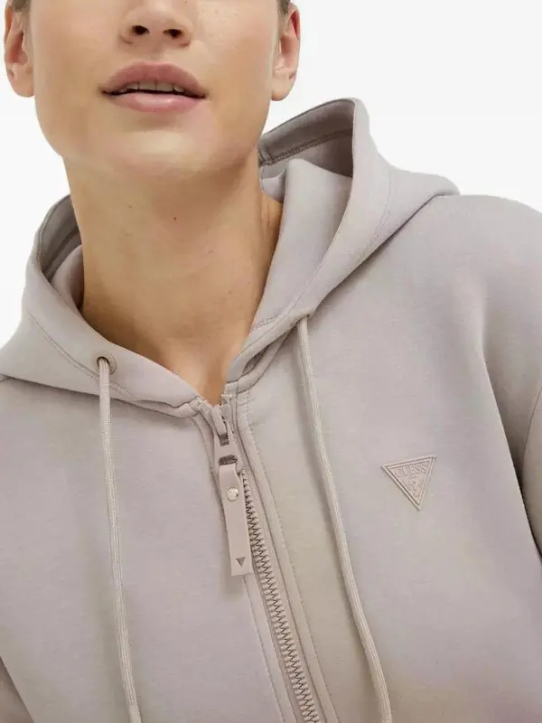 Guess Logo-plaque Zip-up Hoodie