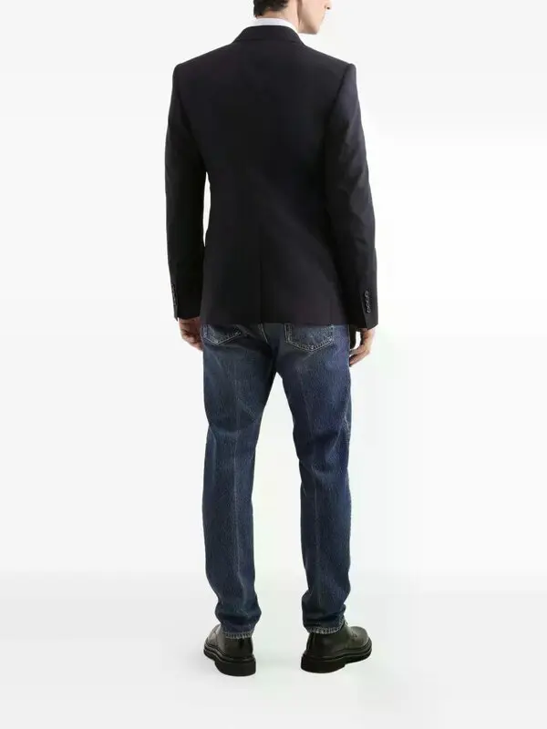 Dolce & Gabbana Double-breasted Crest-embellished Blazer