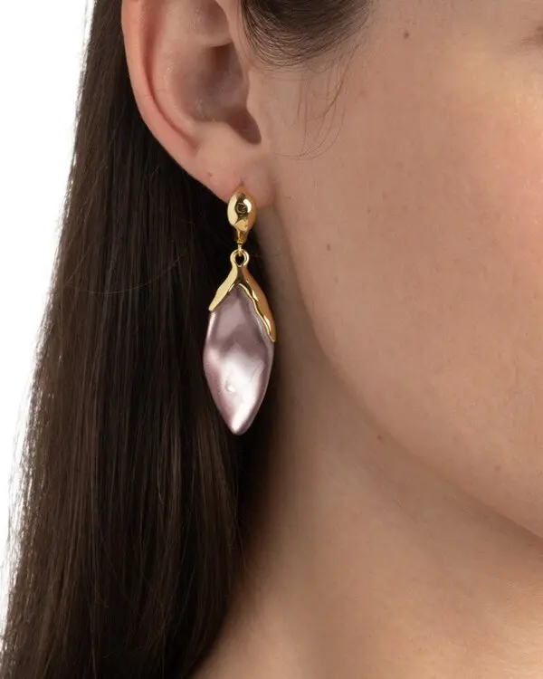Alexis Bittar Lucite Petal Leverback Earring - Dusty Rose