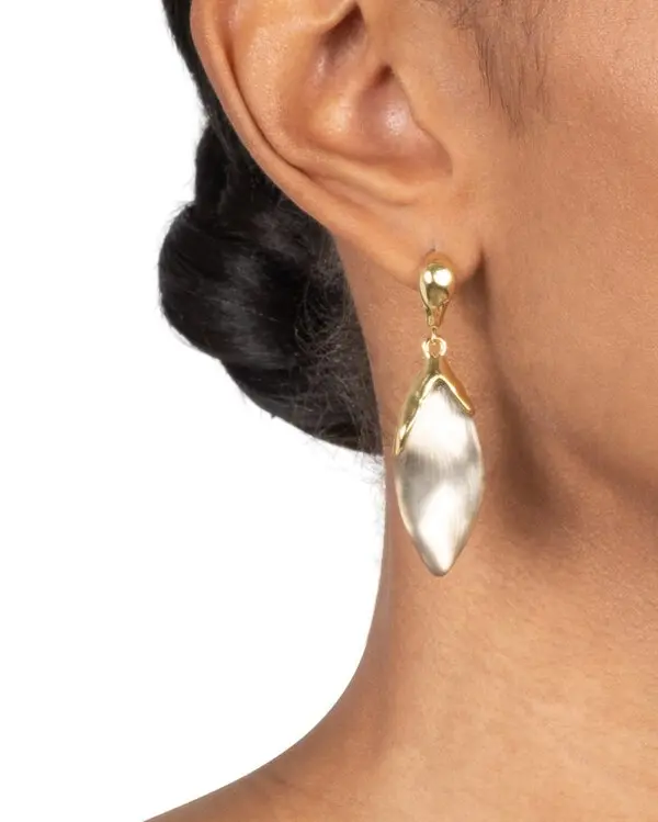 Alexis Bittar Lucite Petal Leverback Earrings - Warm Grey