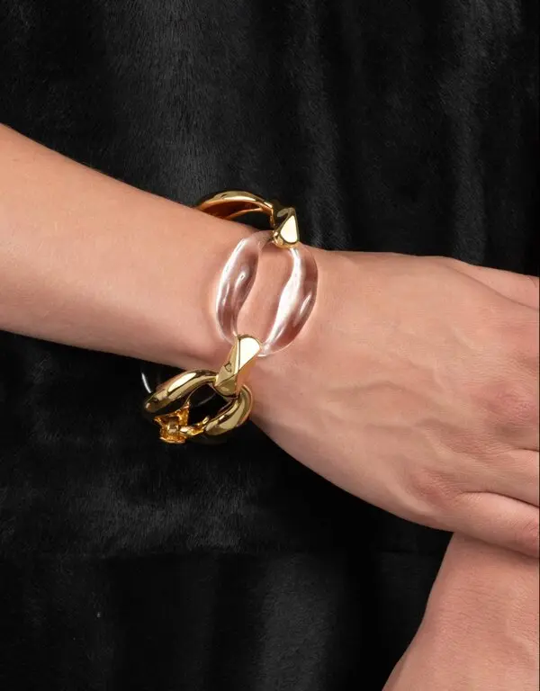 Alexis Bittar Liquid Lucite Link Bracelet - Gold