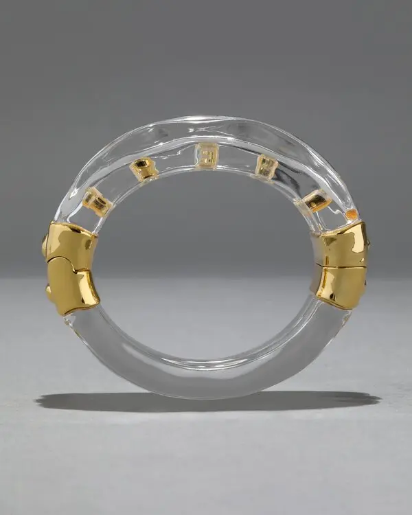 Alexis Bittar Liquid Lucite Studded Hinge Cuff Bracelet