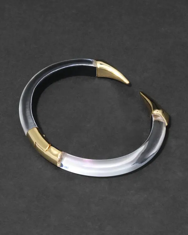 Alexis Bittar Mirrored Pyramid Brake Hinge Bracelet - White Opal