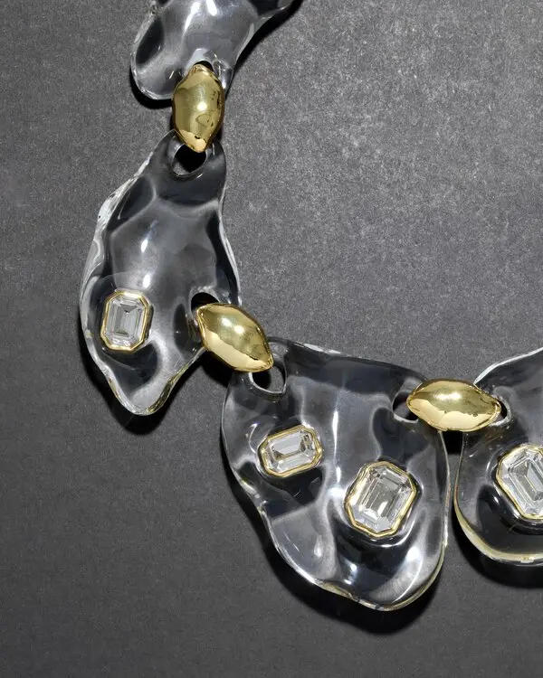 Alexis Bittar Liquid Lucite Crystal Pebble Necklace