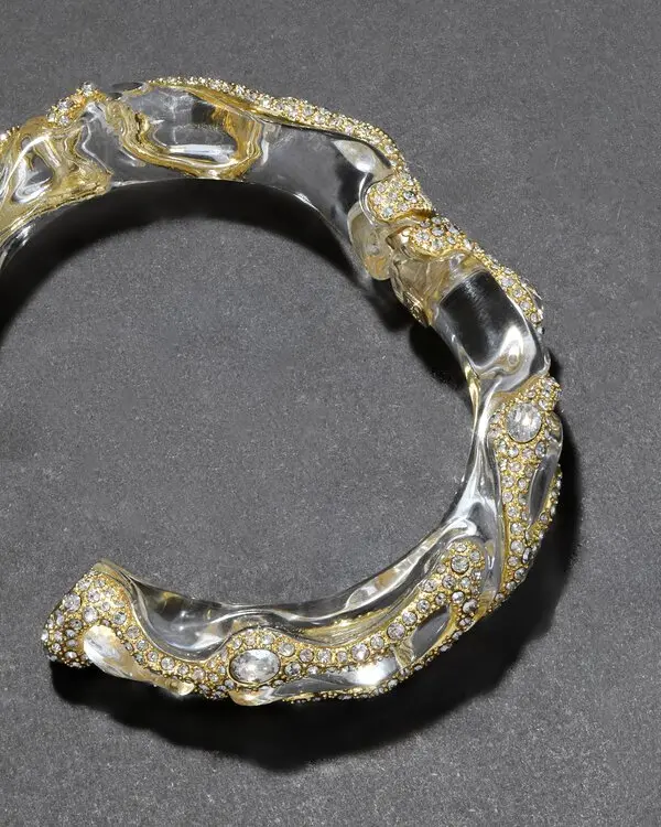 Alexis Bittar Liquid Lucite Crystal Pavé Hinge Bracelet - Clear