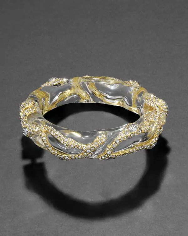 Alexis Bittar Liquid Lucite Crystal Pavé Hinge Bracelet - Clear