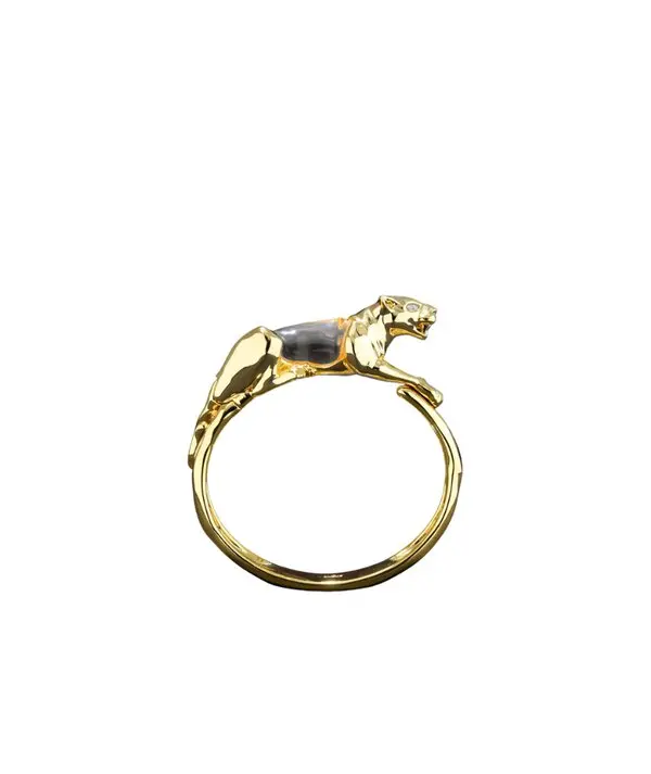 Alexis Bittar Panther Jelly Belly Hinge Bracelet - Gold