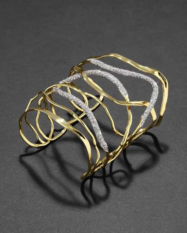 Alexis Bittar Solanales Crystal Intertwined Wide Cuff Bracelet