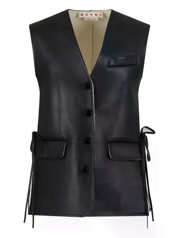 Marni Front-button Leather Gilet