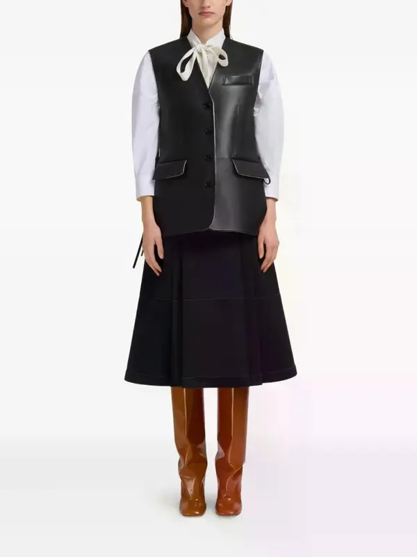 Marni Front-button Leather Gilet