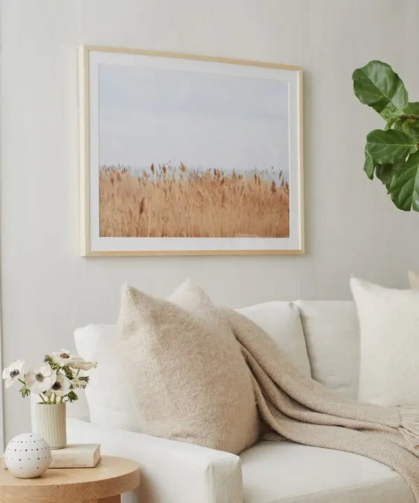 DANIELLA DOLENC Motion Framed Print - Mist,pine Linen