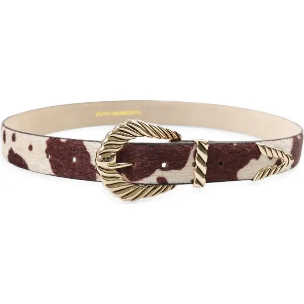PETIT MOMENTS Modern Rodeo Faux Calf Hair Belt - Cow/gold