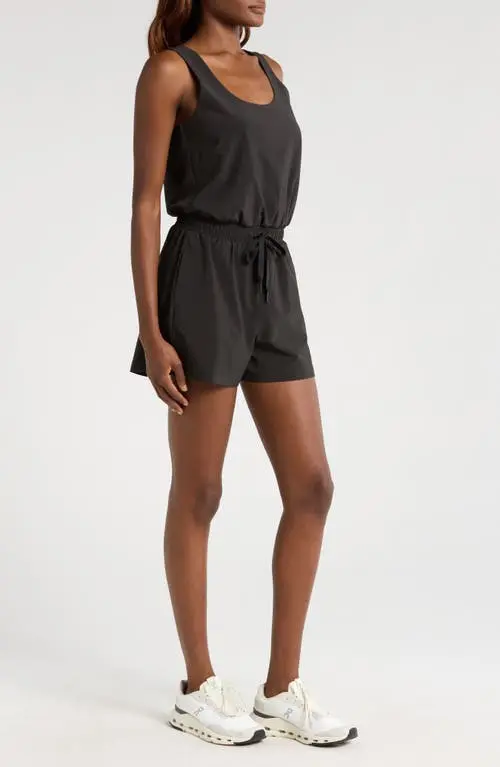 FREE FLY Breeze Drawstring Waist Romper - Black
