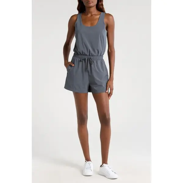 FREE FLY Breeze Drawstring Waist Romper - Storm Cloud