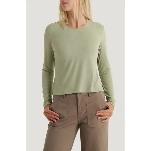 FREE FLY Long Sleeve Rib T-shirt - Tea