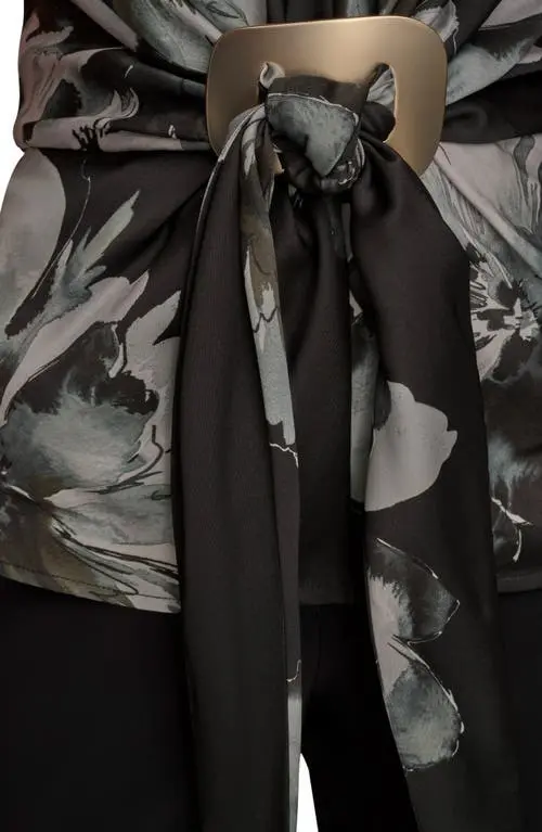 Donna Karan New York Floral Faux Wrap Sleeveless Top