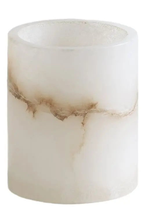 THE COLLECTIVE HOME Santo Alabaster Short Votive - White