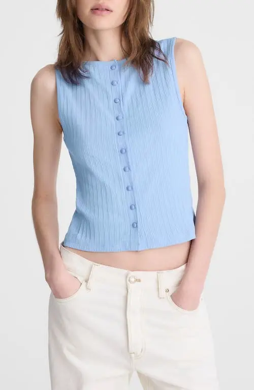 Madewell Ribbed Crewneck Vest Tank - Tranquil Blue