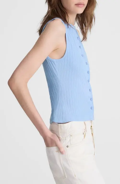 Madewell Ribbed Crewneck Vest Tank - Tranquil Blue