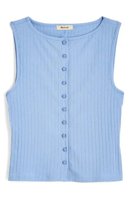 Madewell Ribbed Crewneck Vest Tank - Tranquil Blue