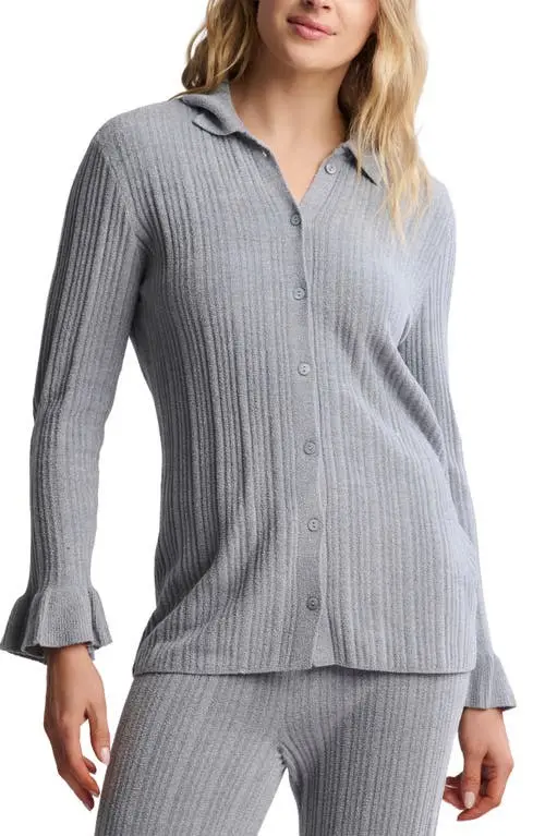 Barefoot Dreams Cozychic® Ultra Lite® Rib Pajama Top - Moonbeam