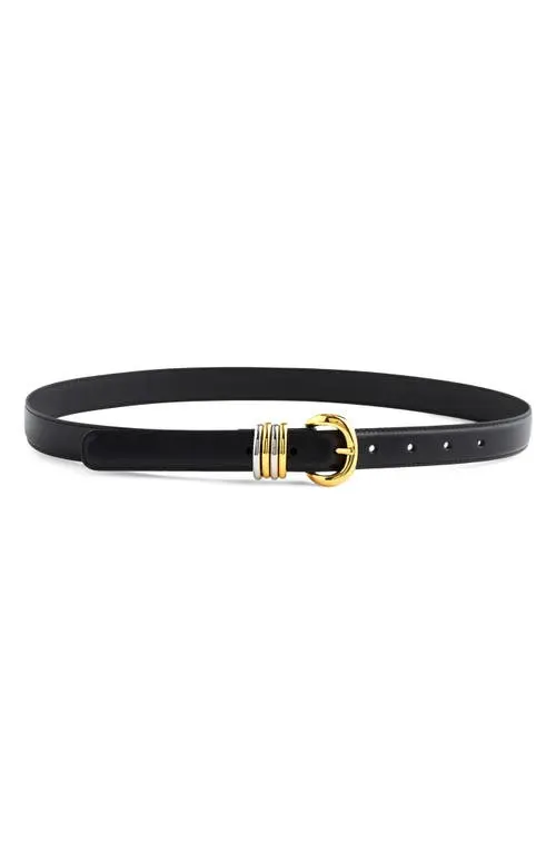 Madewell Mixed Metal Keeper Leather Belt - True Black