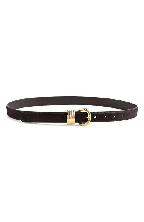 Madewell Metal Keeper Calf Hair Belt - Chocolate Raisin