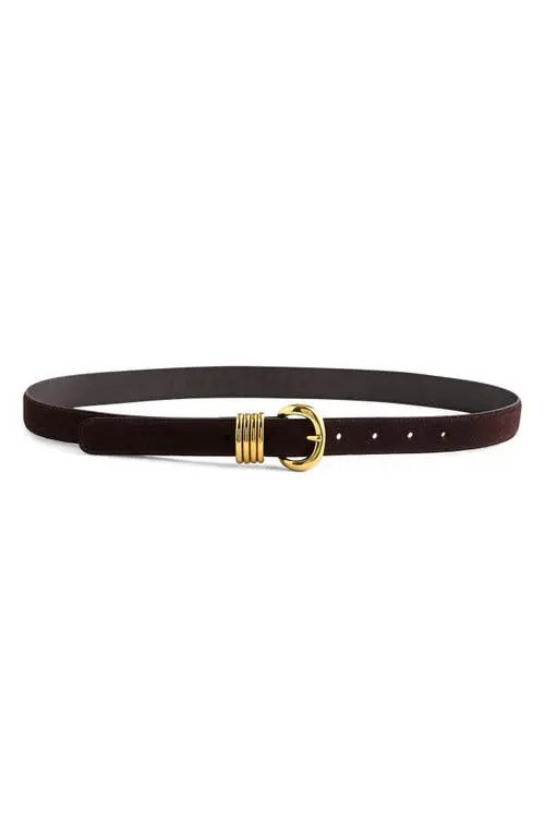 Madewell Metal Keeper Suede Belt - Coffee Bean