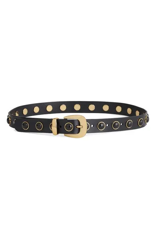 Madewell Cabochon Studded Leather Western Belt - True Black Multi