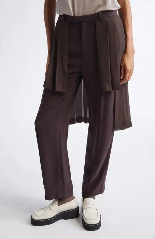 UNDERCOVERISM Pleated Georgette Overlay Straight-leg Trousers