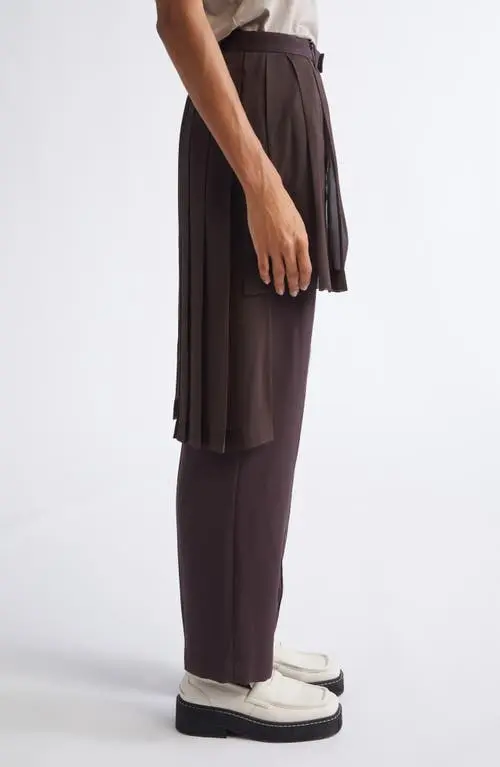 UNDERCOVERISM Pleated Georgette Overlay Straight-leg Trousers