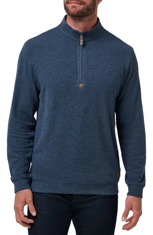 Travis Mathew Cloud Quarter Zip - Heather Navy