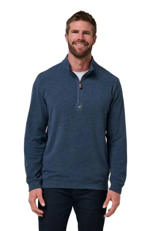 Travis Mathew Cloud Quarter Zip - Heather Navy