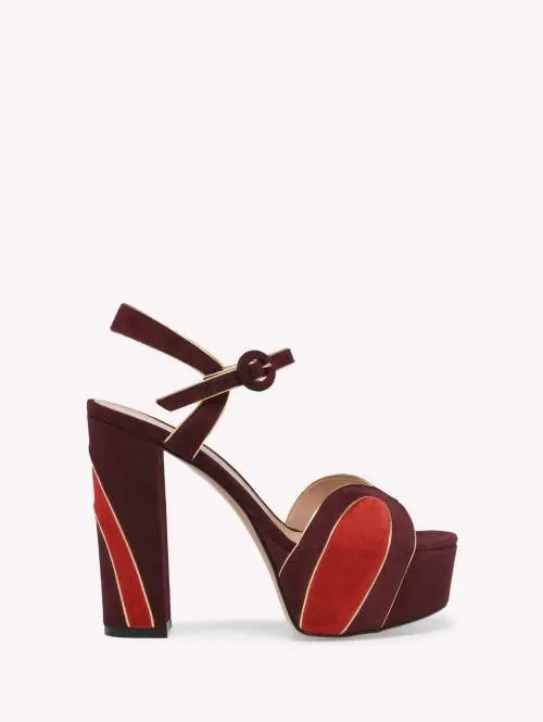 GIANVITO ROSSI Tamara Sandals - Burgundy Suede
