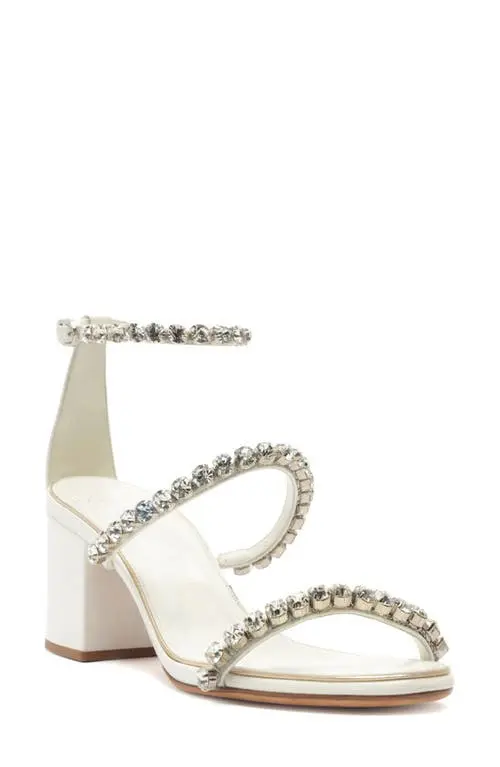 ALEXANDRE BIRMAN Alexa Crystal Strap Sandal - White