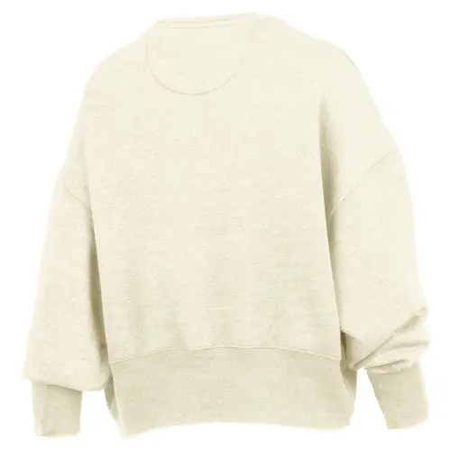 PRESSBOX Auburn Tigers Oversized Waist-length Crewneck Sweatshirt - Natural