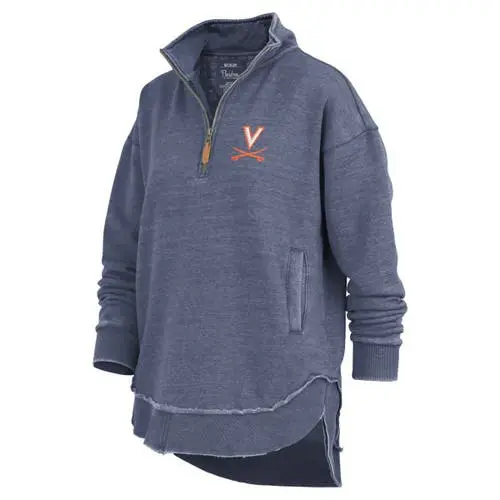 PRESSBOX Virginia Cavaliers Northfork Sojourn Poncho Quarter-zip Sweatshirt