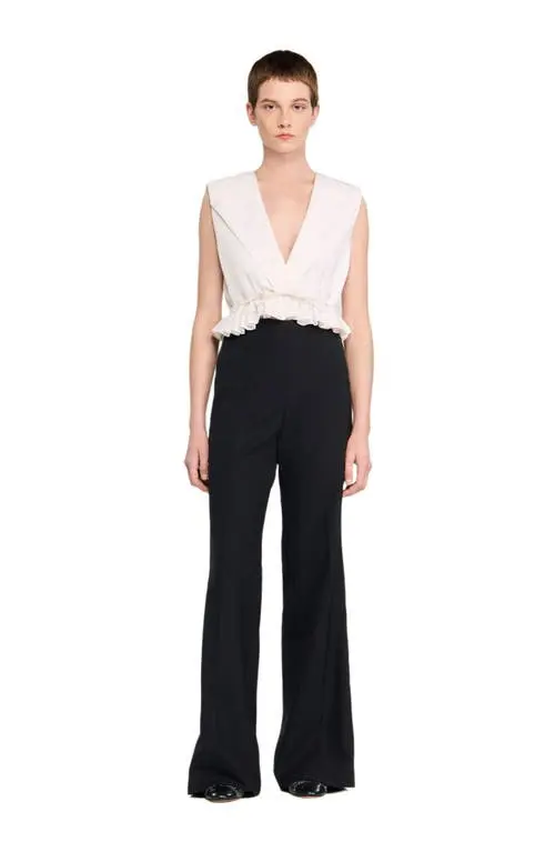 Sandro Satin Stripe Suit Trousers