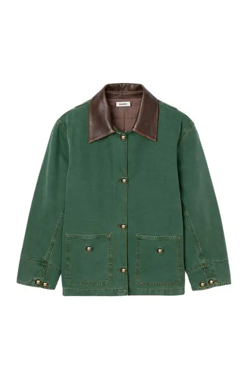 Sandro Quilted Workwear Jacket - Dark Green