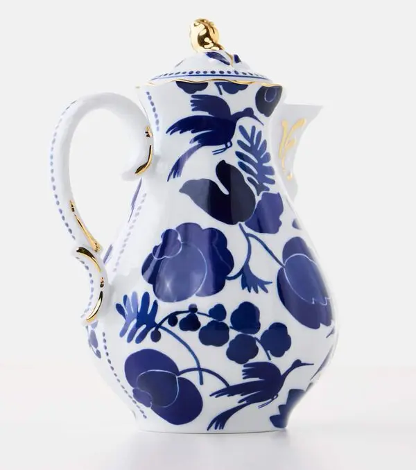 La DoubleJ Wildbird Blu Porcelain Teapot