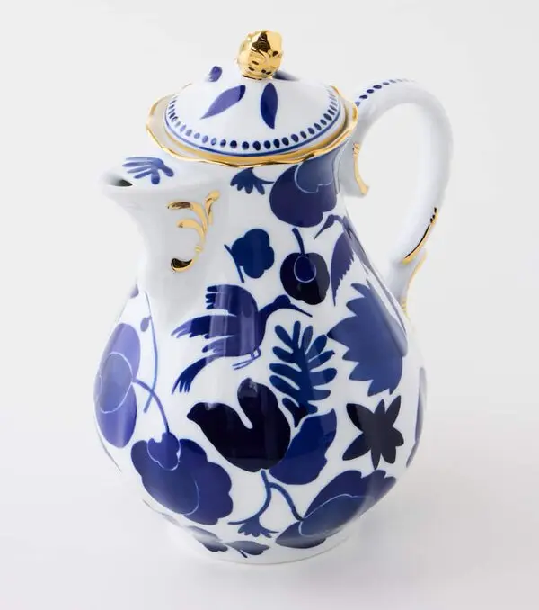 La DoubleJ Wildbird Blu Porcelain Teapot