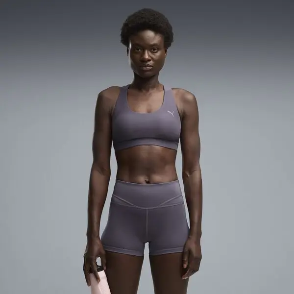 PUMA Cloudspun Ultra Soft Mid Impact Sports Bra - Gray