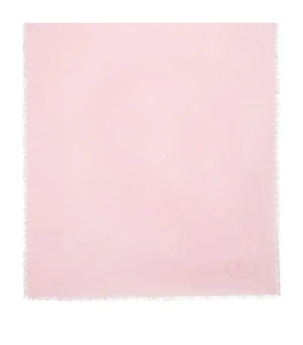 Burberry Wool-silk Wide Check Scarf - Pink