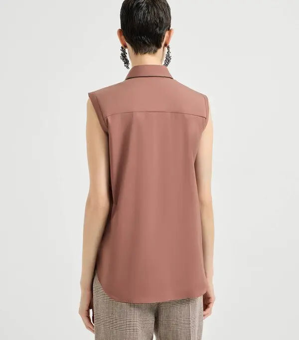 Brunello Cucinelli Stretch-cotton Poplin Shirt - Orange