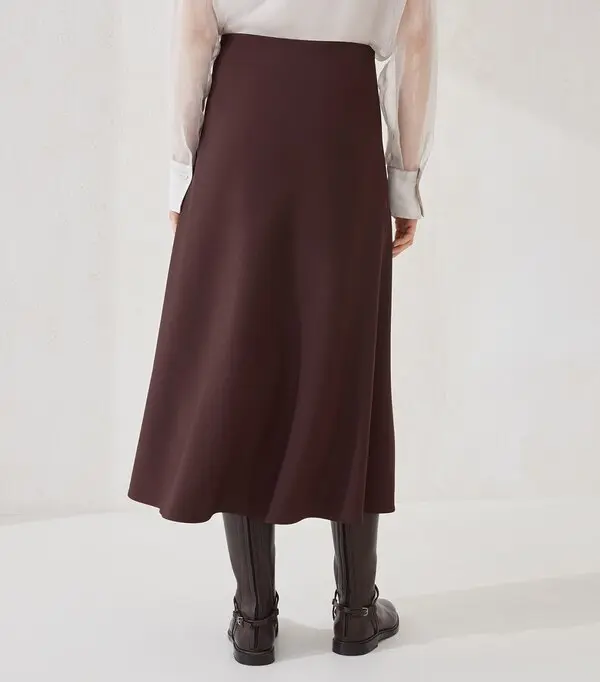 Brunello Cucinelli Virgin Wool-blend Twill Flute Skirt