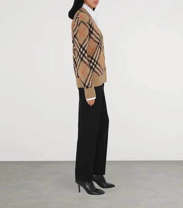 Burberry Wool-mohair Check Cardigan
