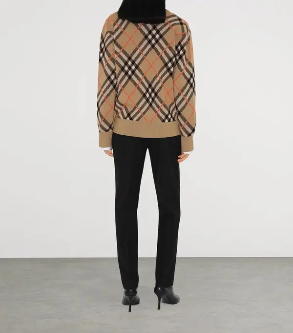 Burberry Wool-mohair Check Cardigan
