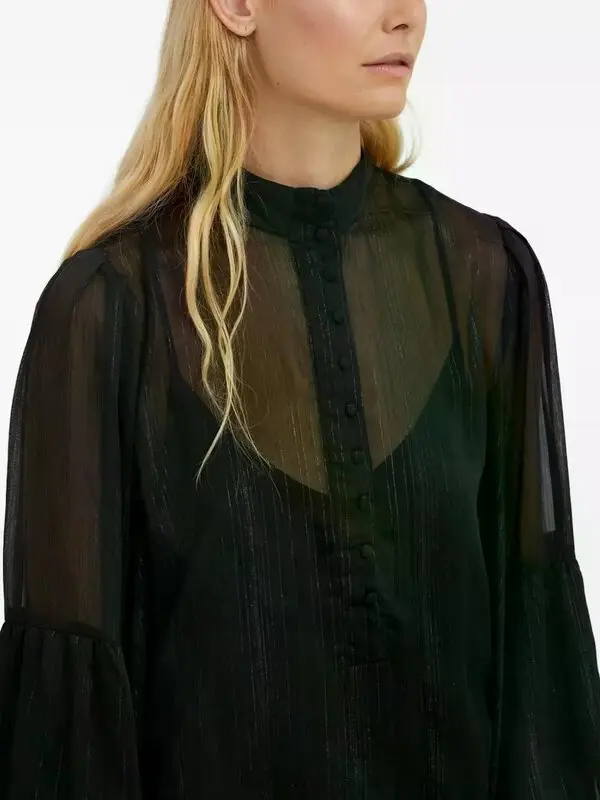 BRUUNS BAZAAR Metallic-stripe Midi Shirt Dress