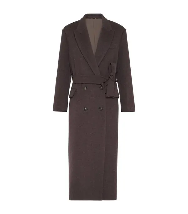 Brunello Cucinelli Virgin Wool-cashmere Belted Trench Coat
